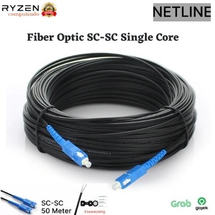 Jual Kabel FO Fiber Optic SC-SC Single Core 50 meter NETLINE | Shopee ...