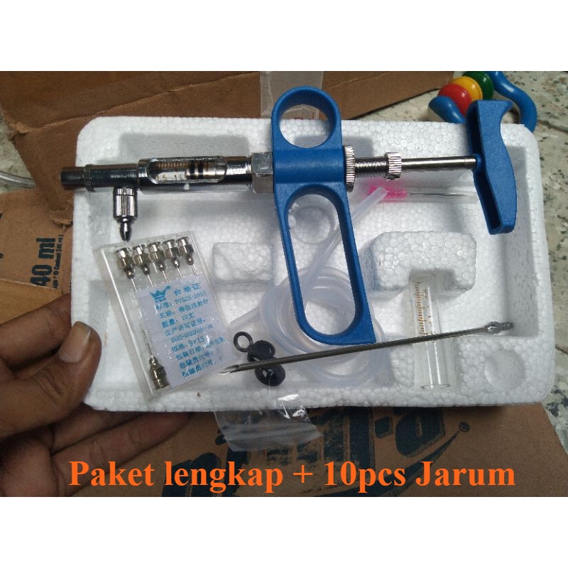 Jual Alat Injeksi Vaksin 5ml Isi Ulang Otomatis Suntikan Hewan Ternak ...