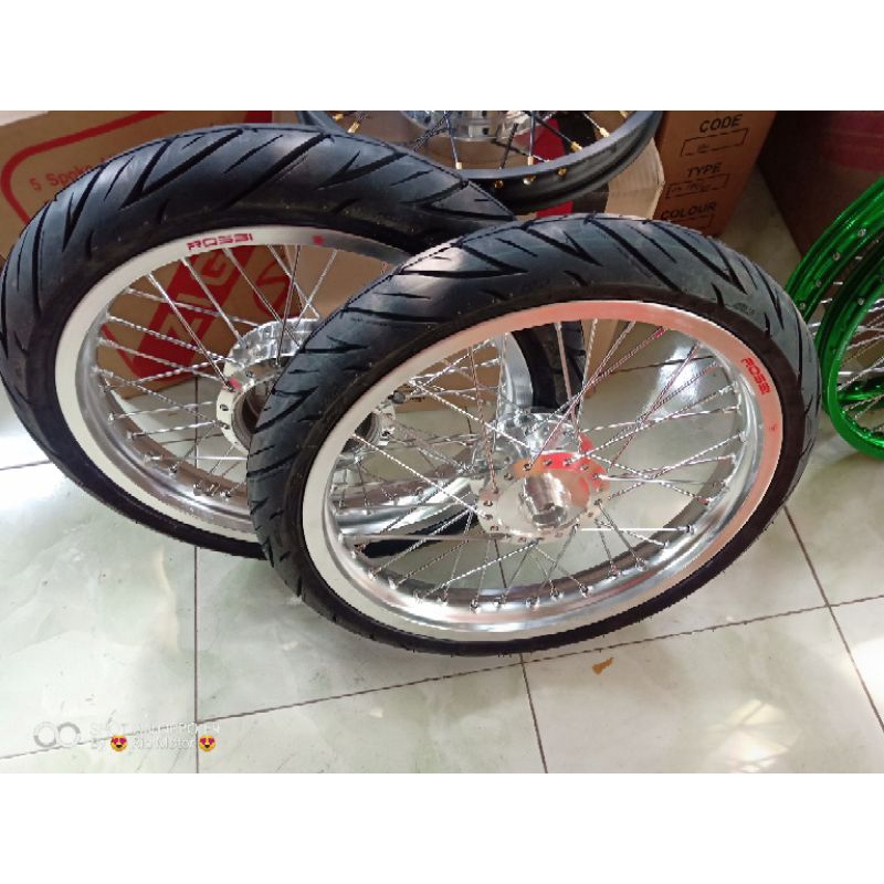 Jual velg jari jari Vixion old tapak lebar 215/185x17 plus ban | Shopee ...