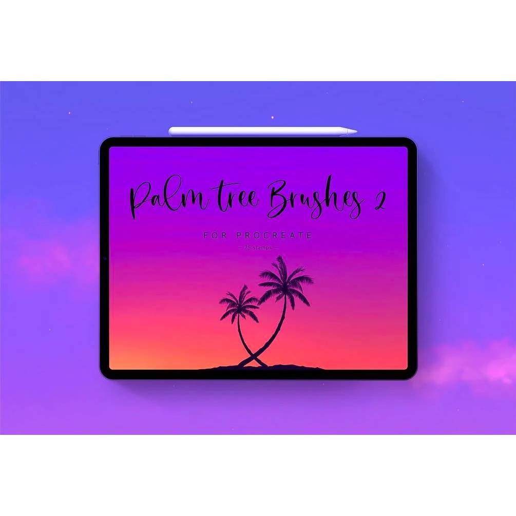 Jual Procreate Brush - 90 Palm Tree Silhouette Stamps vol. I & II for ...