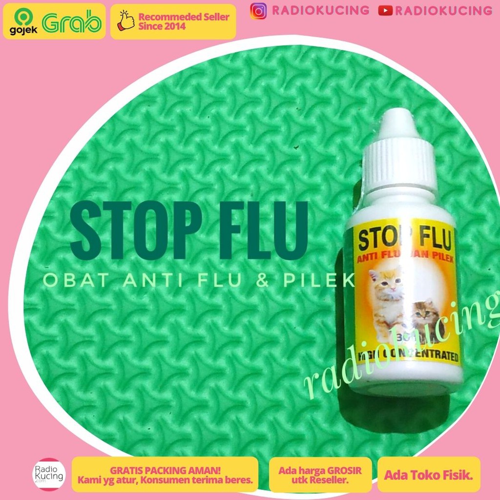 Jual Stop Flu 30 ml Obat Flu Cat Pilek Influenza Pernafasan Kucing ...