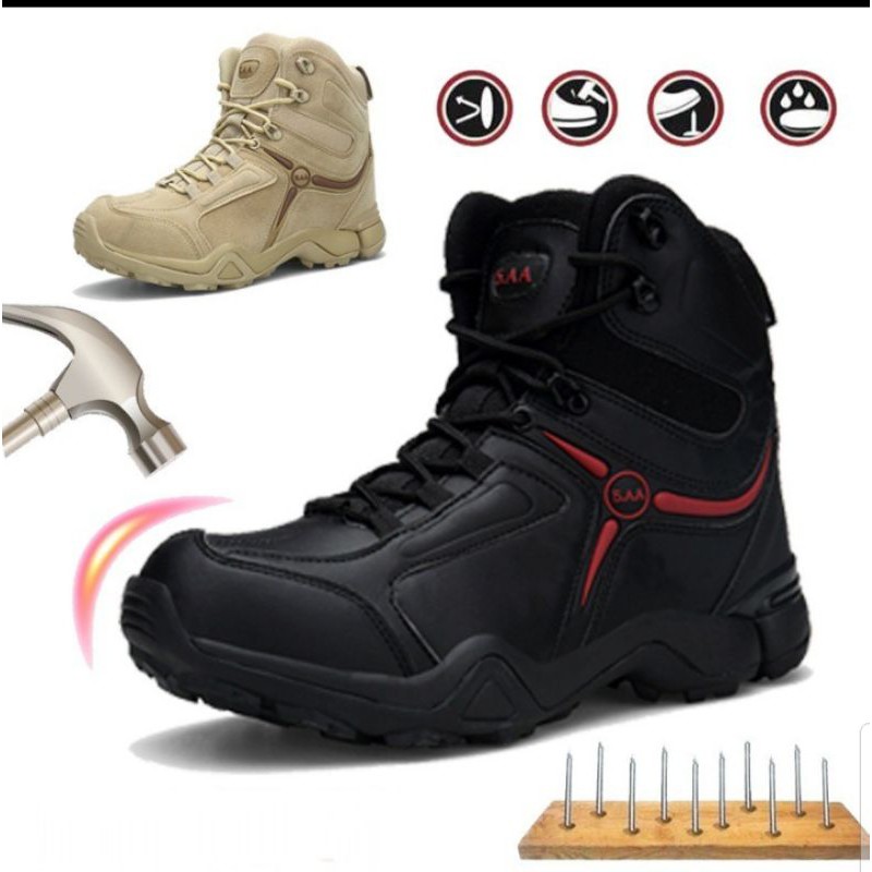 Jual SEPATU SEFTY TACTICAL PRIA UJUNG BESI 5AA | Shopee Indonesia