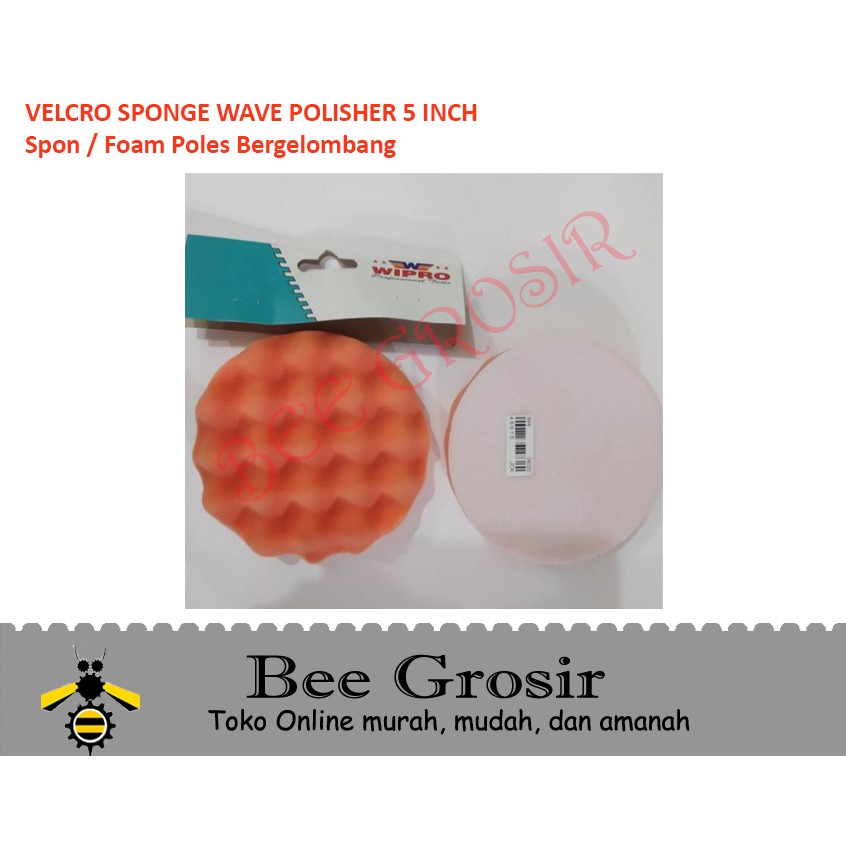 Jual Velcro Sponge Foam Wave Polisher Spon Poles Bergelombang WIPRO 5 ...
