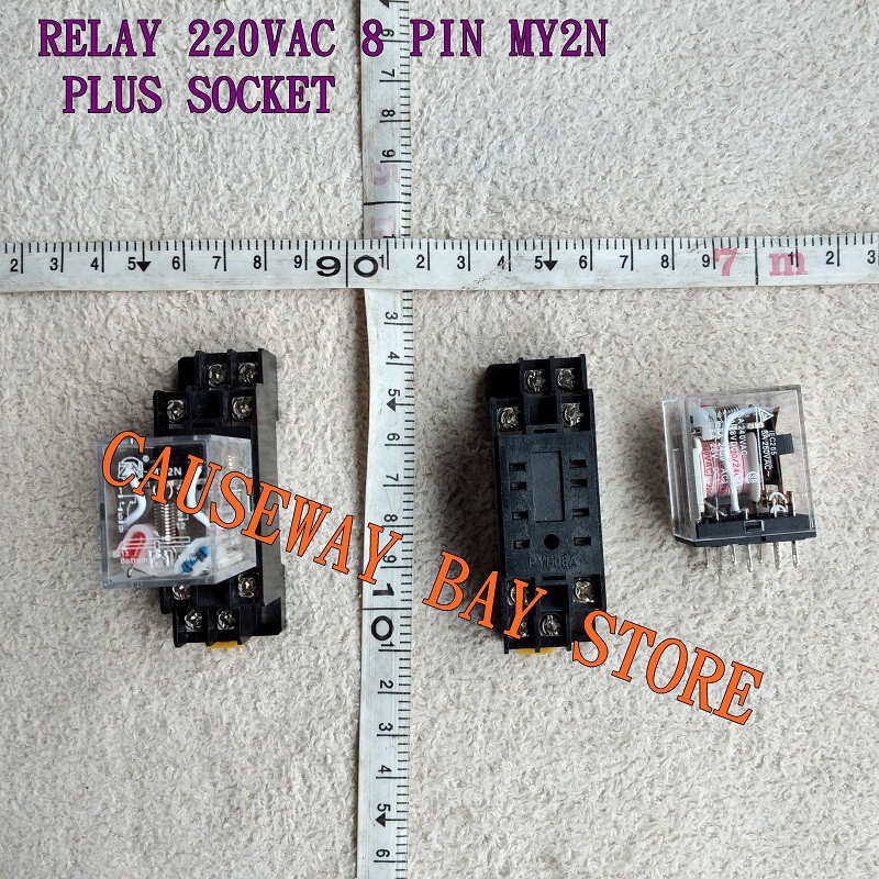 Jual RELAY 220VAC 8 PIN MY2N + SOCKET | Shopee Indonesia