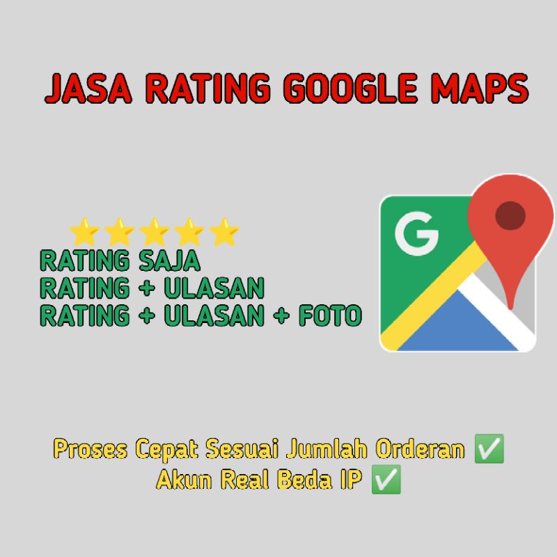 Jual Ulasan Google Maps / Rating Google Maps Real Termurah | Shopee ...
