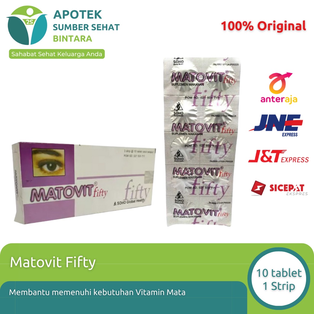 Jual MATOVIT FIFTY Vitamin Mata 1 Strip 10 Tablet | Shopee Indonesia