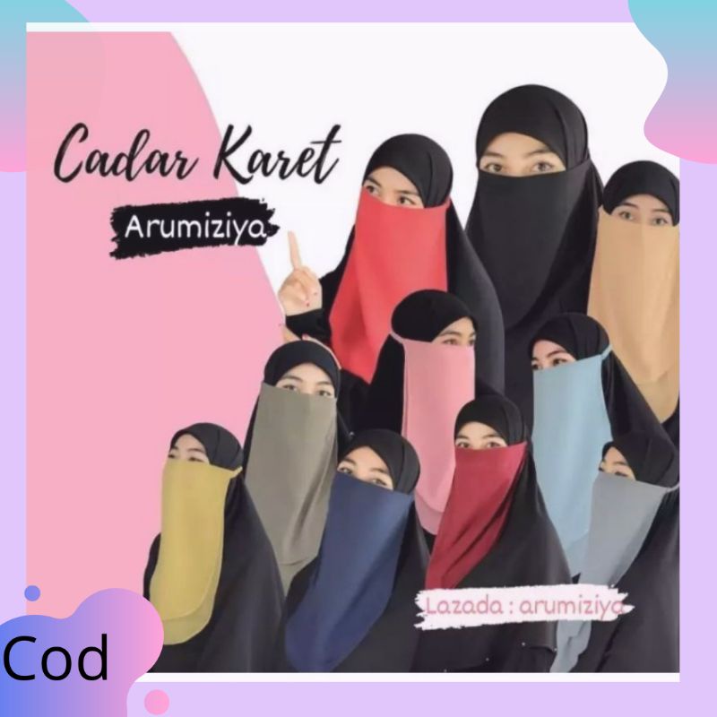 Jual CADAR KARET 2 LAYER crape TANPA JAHITAN BAWAH MATA (NN03) | Shopee Indonesia