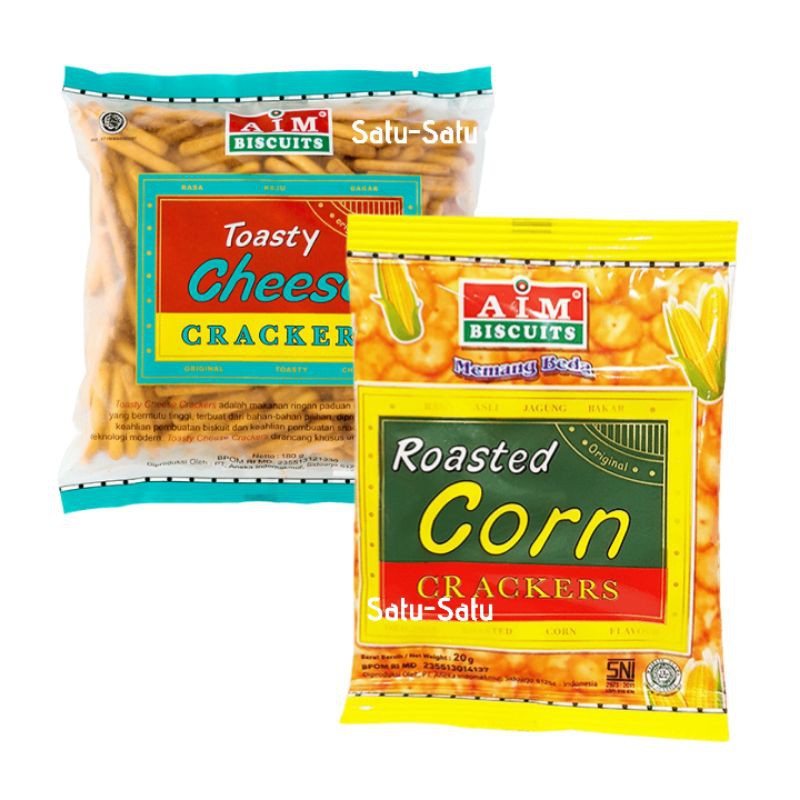 Jual Aim Biscuit Crackers Roasted Corn - Toasty Cheese 80gr | Shopee ...