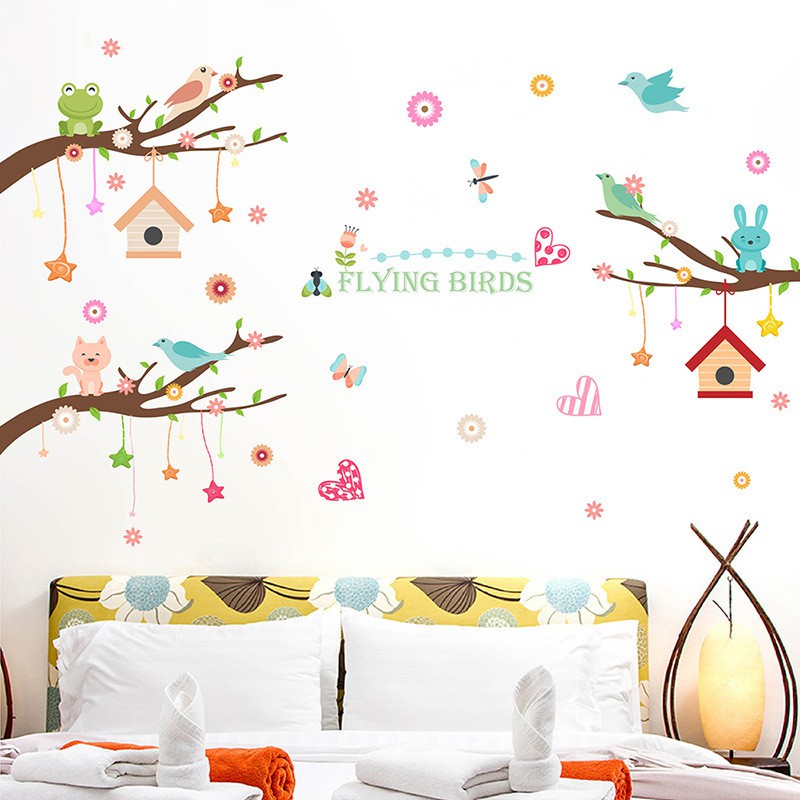 Jual RELIZA WALL STICKER SANGKAR BURUNG BIRD LOVE ANIMAL BINTANG CAGE ...