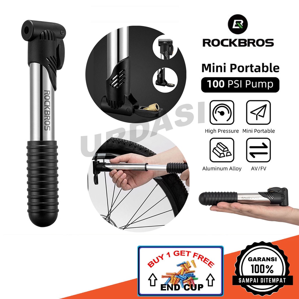 Jual Pompa Kompa Ban Angin Sepeda Portable Portabel Rockbros Mini Kecil ...