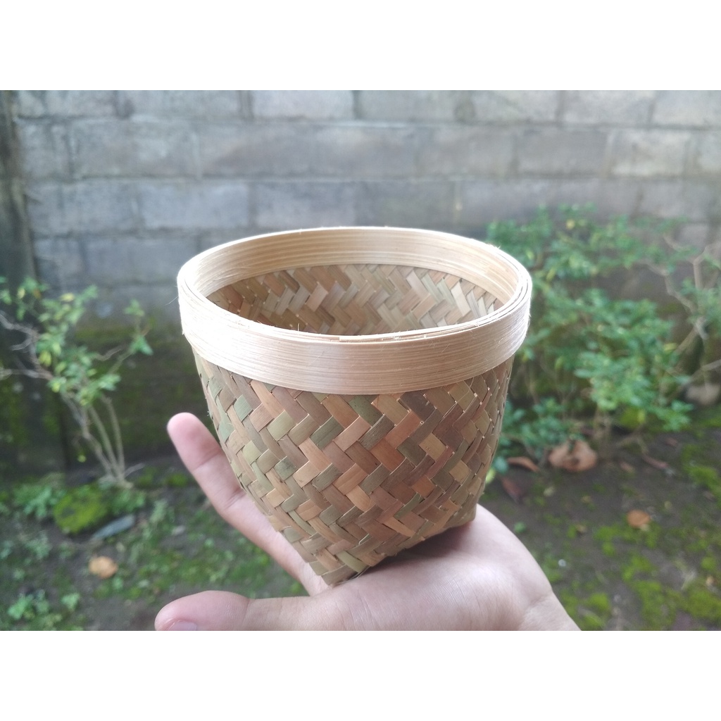 Jual Pot Bunga Unik Estetik Bahan Bambu Kulitan | Shopee Indonesia
