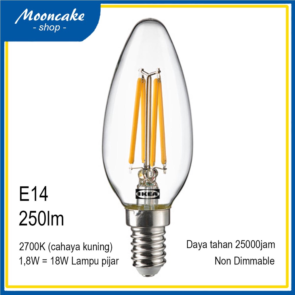 Jual Lampu Bohlam LED E14 cahaya kuning 2700K IKEA Ryet Solhetta (1pcs) | Shopee Indonesia