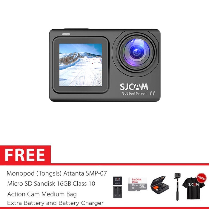 Jual SJCAM SJ8 Dual Screen 4K Touchscreen Action Camera Master 16GB ...