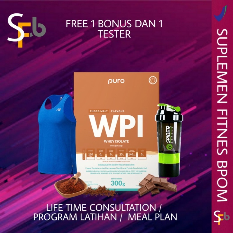 Jual PURO WPI WHEY PROTEIN ISOLATE 1200 GRAM GR 40 SERVING ISOLATE ...