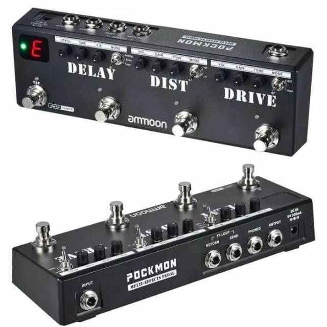 Jual Ammoon Pockmon ( OD,Distortion,3 Delay dan Tuner) | Shopee Indonesia