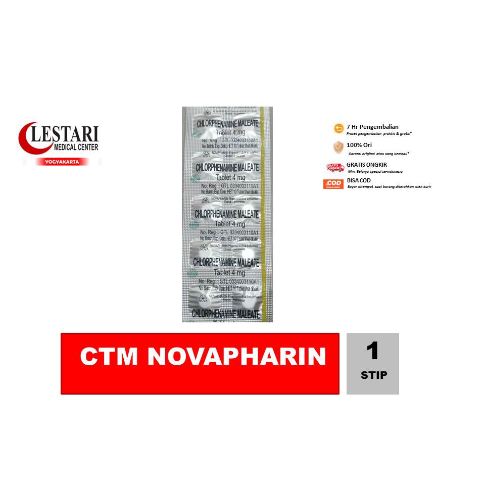 Jual Novapharin CTM 1 Strip / 10 Tablet / Alergi Gatal Biduran | Shopee ...