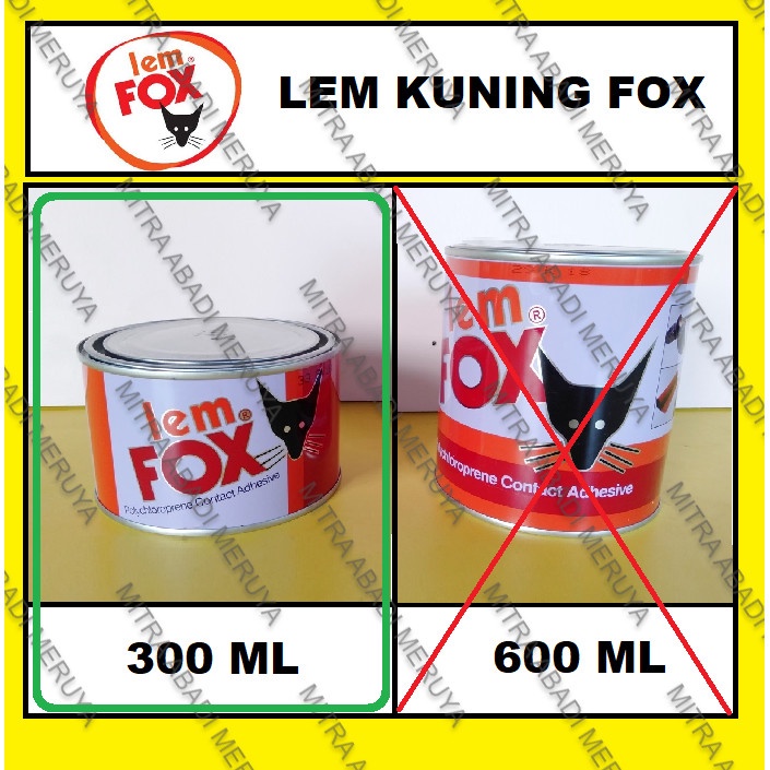 Jual Lem Kuning FOX Kaleng 300 mL lem aibon lem karpet lem sepatu | Shopee Indonesia