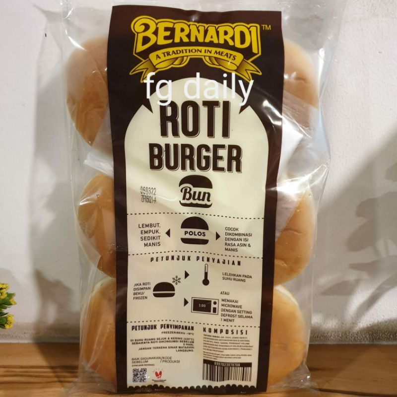 Jual Roti burger polos bernardi / roti burger bun benardi / roti burger ...