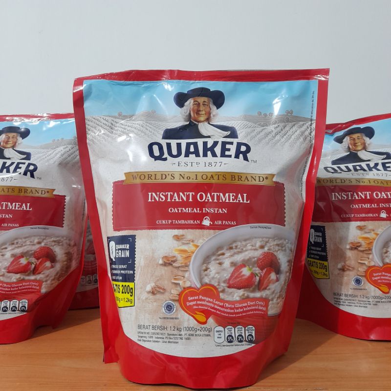 Jual QUAKER INSTANT OATMEAL 1200 GR EXP TERBARU / QUAKER INSTANT ...