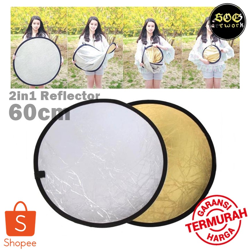 Jual Reflector Cahaya Studio Foto Reflektor 2in1 60cm / 110cm ...