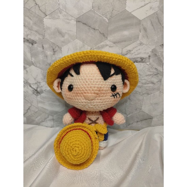 Jual Luffy One Piece Free Keychain Topi Amigurumi | One Piece ...