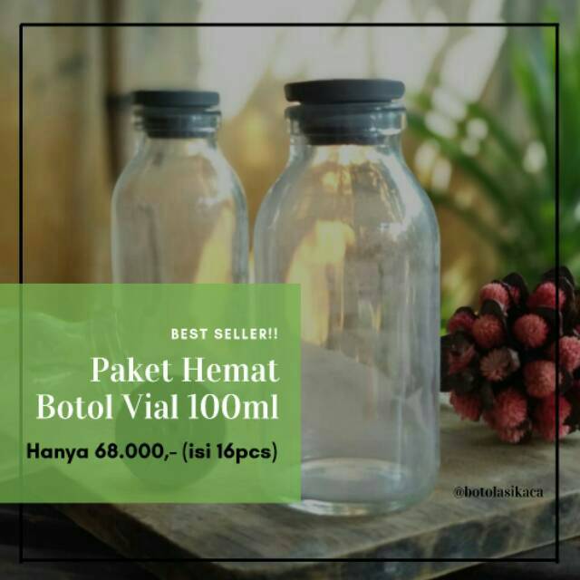 Jual PAKET BOTOL VIAL 100ML (ISI 16PCS) | Shopee Indonesia