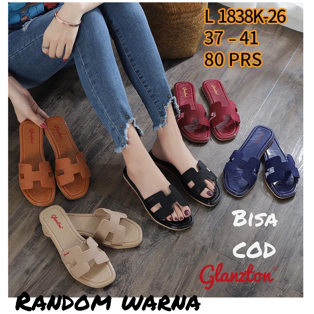 Jual SENDAL SELOP WANITA L1838 YPS GLANZTON | Shopee Indonesia