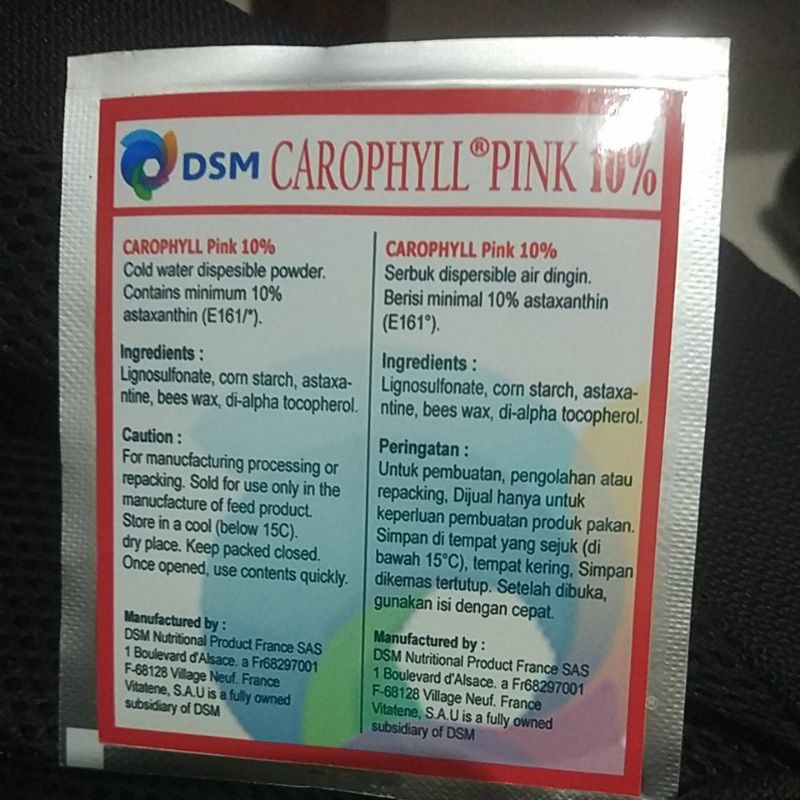 Jual Carophyll Pink DSM France Dijamin ORIGINAL - Carophyl 5gr Surabaya ...
