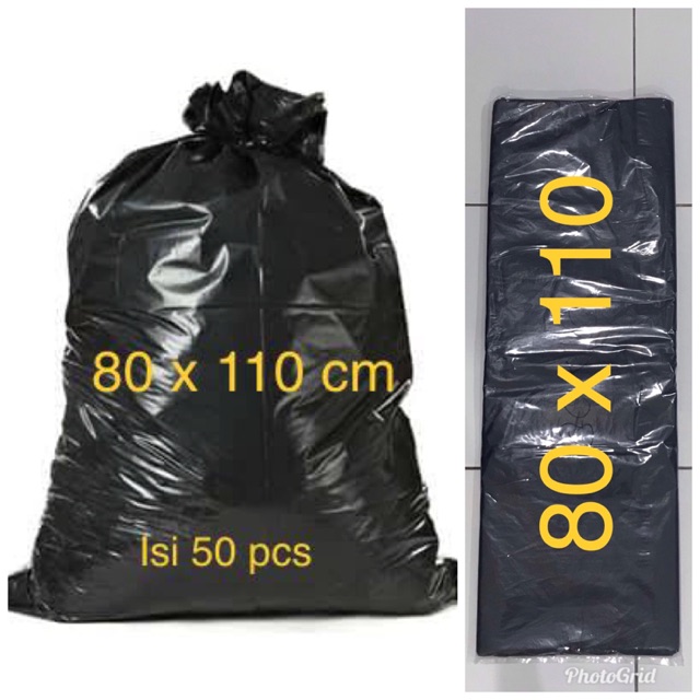 Jual Kresek kantong plastik sampah hitam tebal besar 80 x 110 trash bag garbage bag jumbo ...