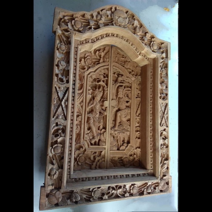 Jual Jendela Tradisional Gebyok Jati Ukiran Bali Rama & Shinta | Shopee ...