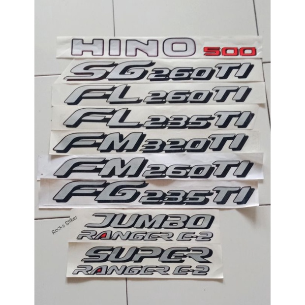 Jual Stiker Truk Hino 500 Super Ranger E2 Hino 500 SG FM / Stiker Hino ...