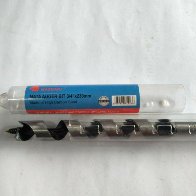Jual MATA BOR AUGER BIT / MATA BOR KAYU PENDEK MASSAKI WOOD AUGER BIT ...
