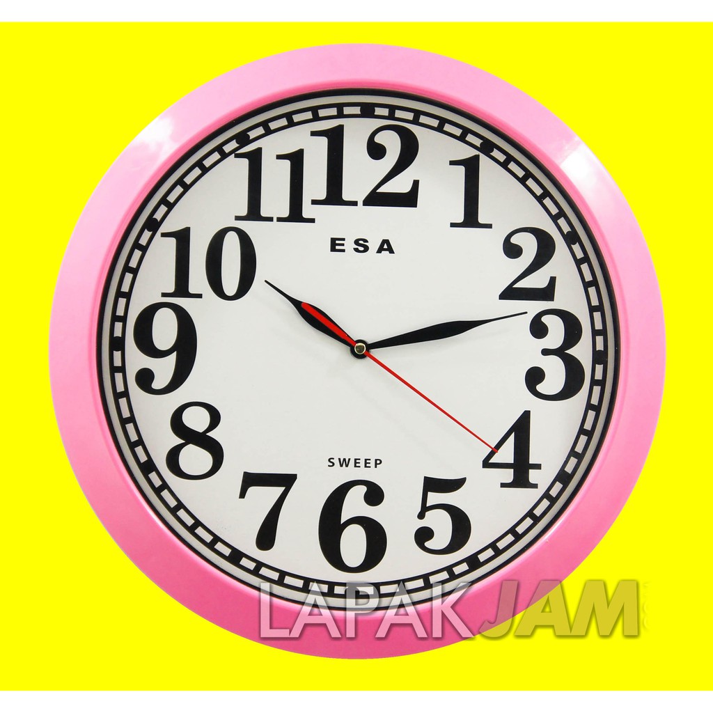Jual Jam Dinding Polos Warna Pink Kuning Dekorasi Rumah Bagus Wall ...