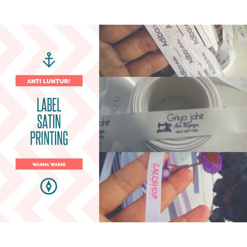 Jual [Min 50 pcs] Label Hijab / Label Baju / Label Satin Printing ANTI ...