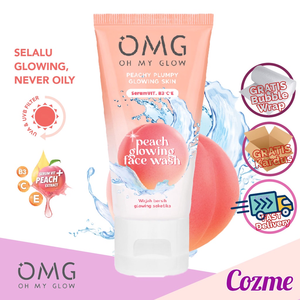 Jual OMG OH MY GLOW Peach Glowing Face Wash | Shopee Indonesia