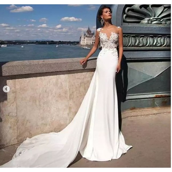 Jual Gaun Pengantin mermaid putih ekor | Shopee Indonesia