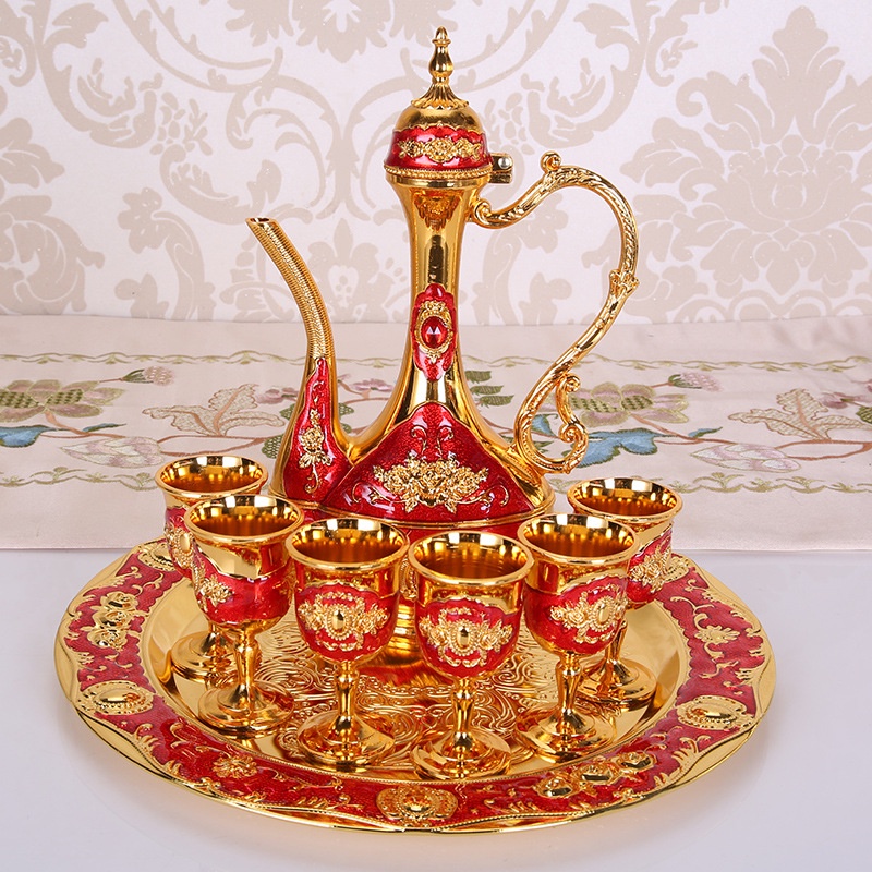 Jual Teko Arab Aladin Set 7 Gold Warna Emas Ornament/set Gelas Anggur ...