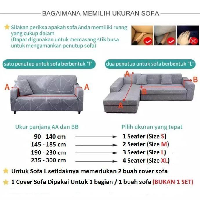 Jual Cover Sofa Elastis Polos L Shaped Sudut Siku Cover Sofa Seater ...