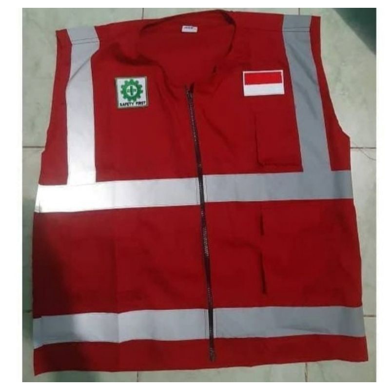 Jual Rompi drill/Rompi kerja proyek + logo bendera dan logo k3 | Shopee ...