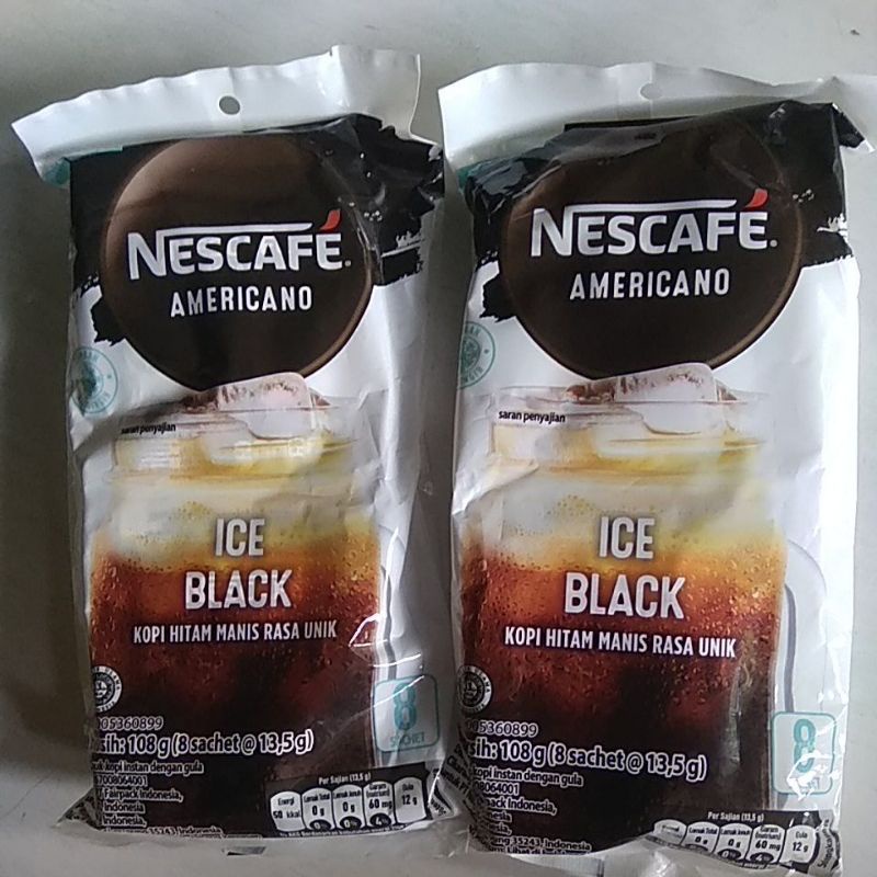 Jual Nescafe americano ice black kopi hitam manis rasa unik isi 8sachet ...