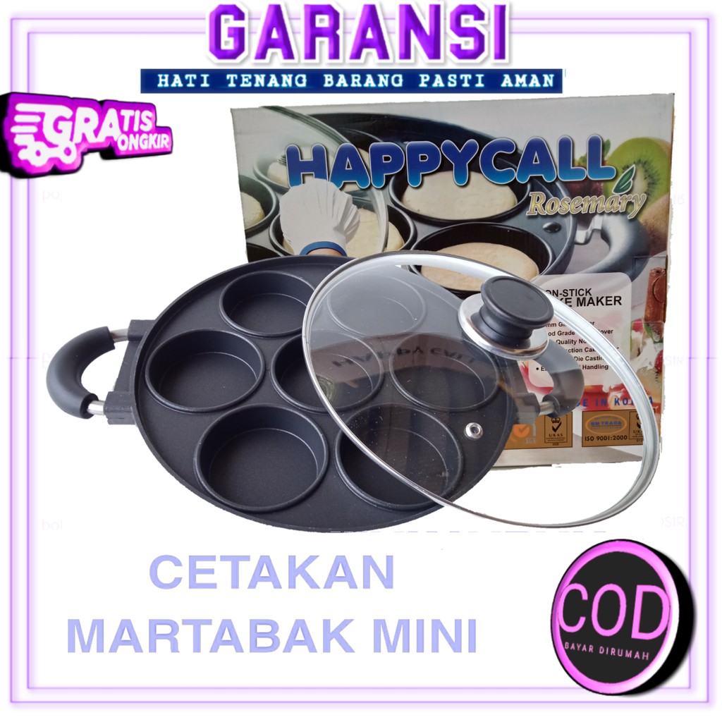 Jual HAPPY CALL loyang Cetakan Kue 7 Lubang Datar alat membuat telor ...