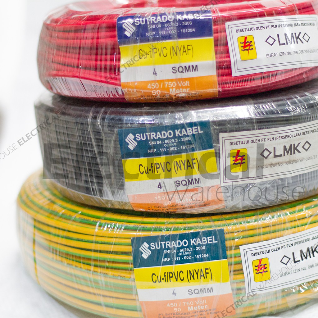 Jual Kabel Serabut NYAF 1x4mm2 SUTRADO 1rol@ 50 Meter ( 4 mm 4mm 4mm2 1x4mm 1x4 mm2 50M ...
