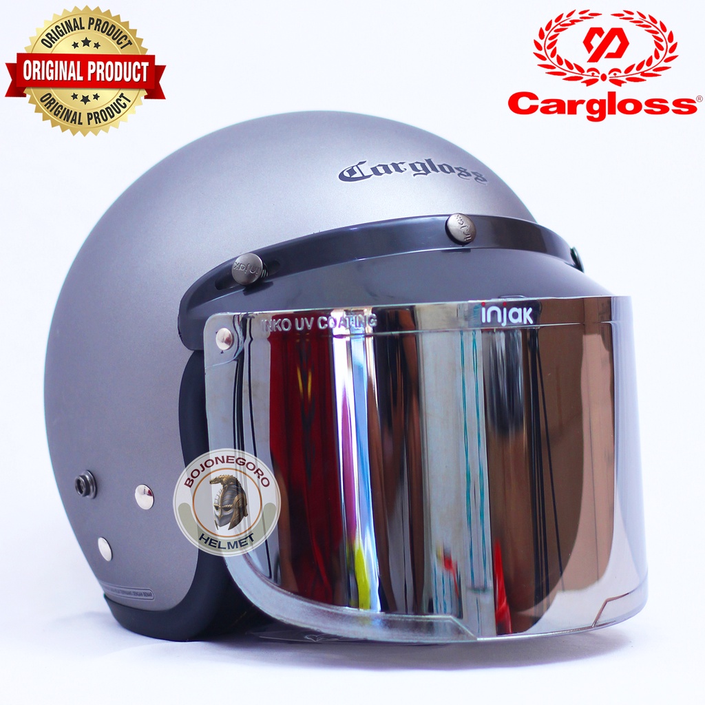 Jual Helm Cargloss SILVER DOFF Retro Helm Half Face Original Cargloss ...