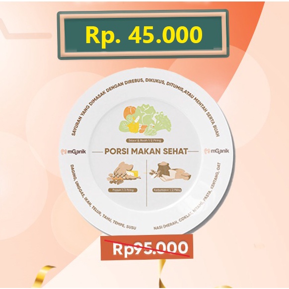 Jual Piring Keramik Kaca MGANIK Original | Bahan Tebal Porsi Makan ...