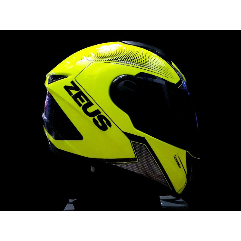 Jual ZEUS HELM ZS 811 MOTIF | BLACK YELLOW FLUO | ZEUS HELM ORIGINAL ...