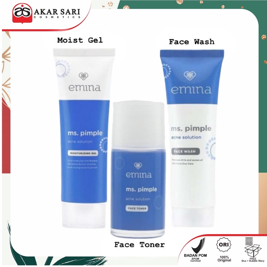 Jual EMINA PAKET 3 MS. PIMPLE ACNE SOLUTION | Shopee Indonesia