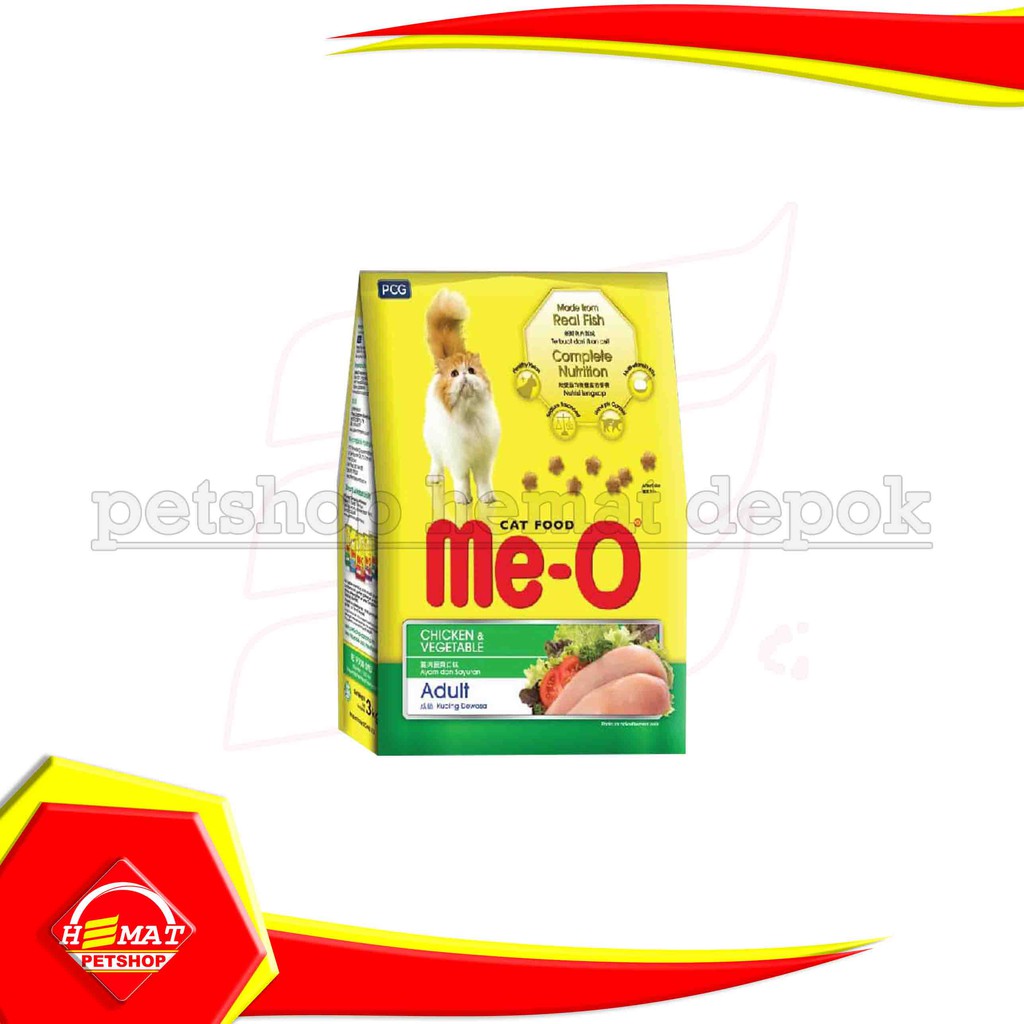 Jual Makanan Kucing dewasa MEO Chicken Vegetable Adult 1,2 Kg | Shopee ...