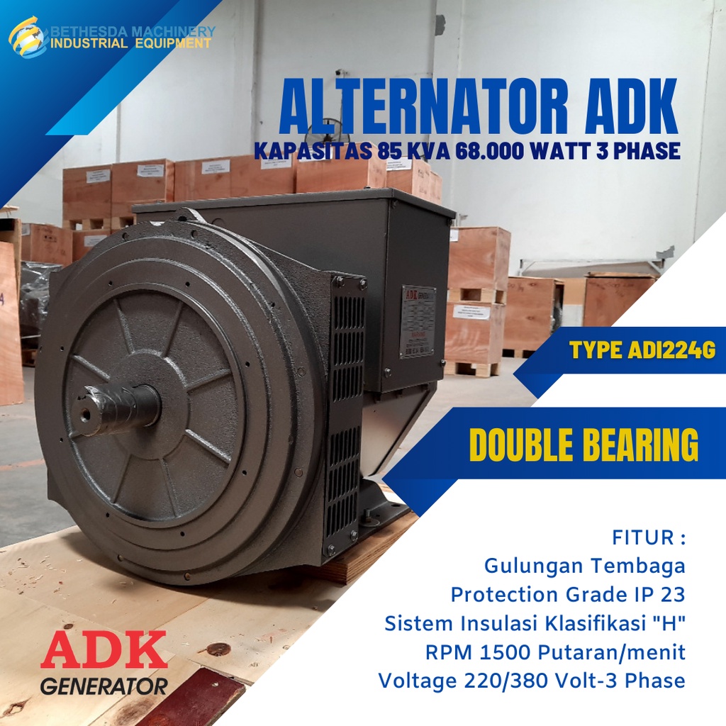 Jual ADK Generator 11 16 22 27 31 40 50 60 85 100 KVA Double Bearing ...