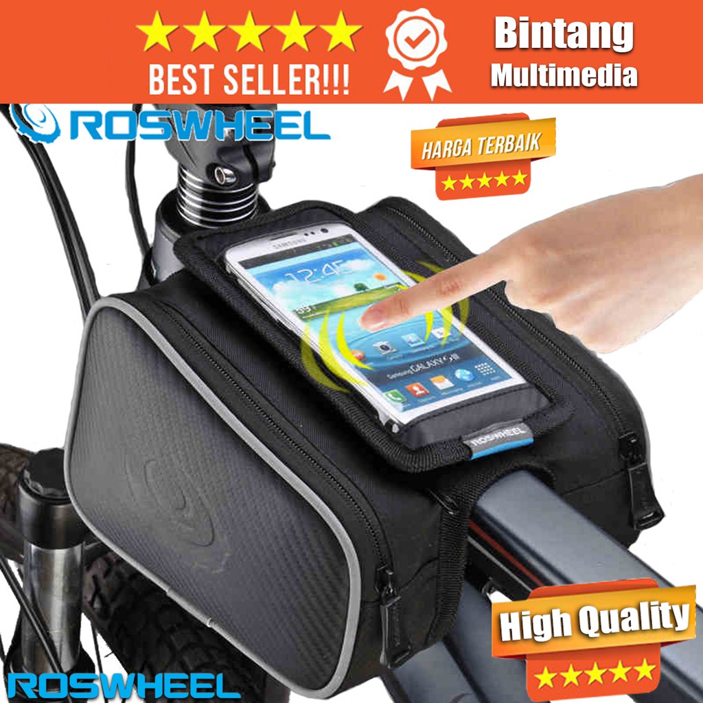 Jual Roswheel Tas Sepeda Frame Waterproof plus Holder HP Touchscreen ...