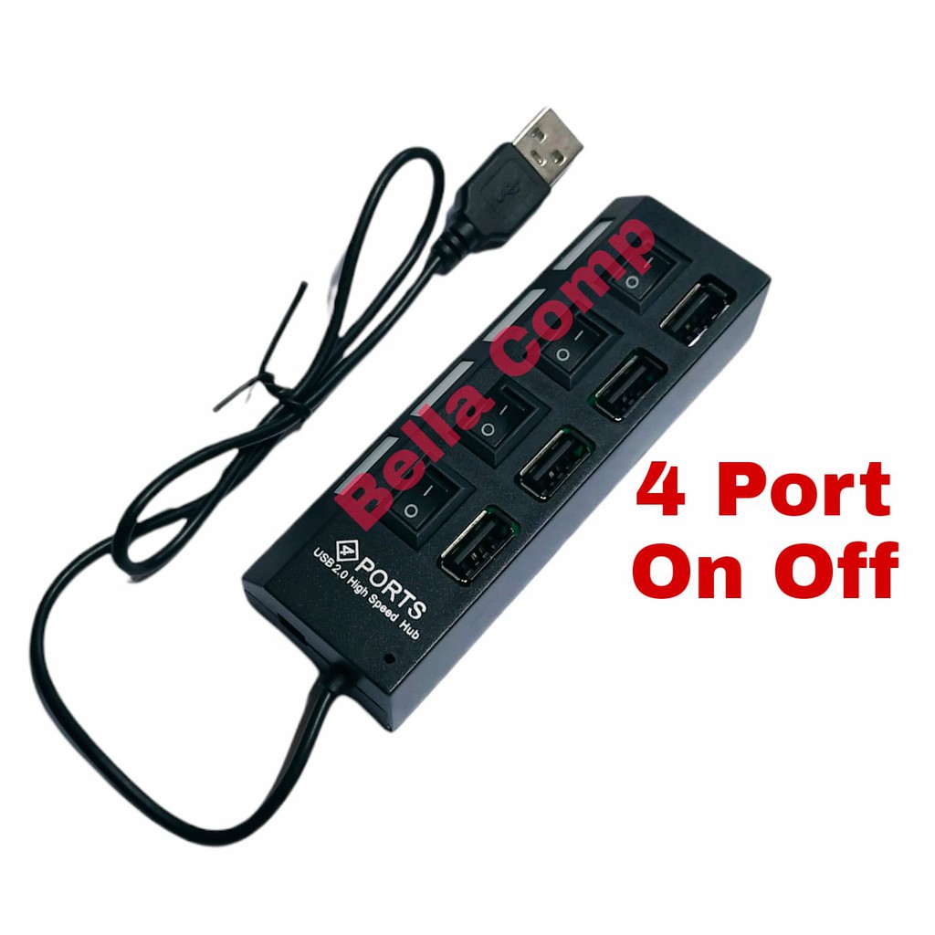 Jual USB Hub 4 Port Output On Off Saklar Lampu USB 2.0 Hight speed | Shopee Indonesia